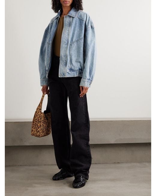 Saint Laurent Oversized Paneled Denim Jacket in Blue | Lyst UK