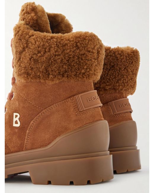 Bogner St. Moritz 23 Embellished Shearling-Lined Suede Ankle Boots in ...