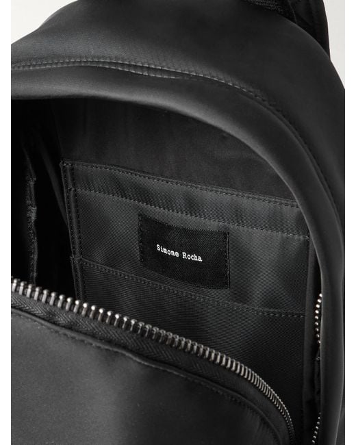 Simone Rocha Bow And Faux Pearl-Embellished Shell Backpack in Black | Lyst