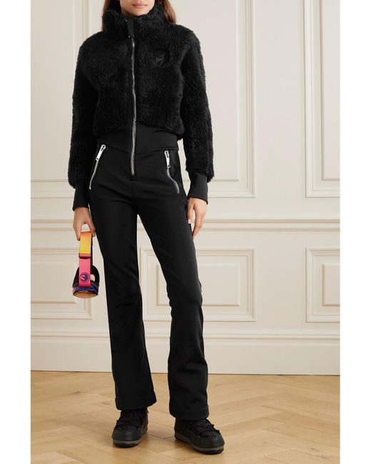 Toni Sailer Eva Faux Shearling-Trimmed Ski Suit in Black | Lyst UK
