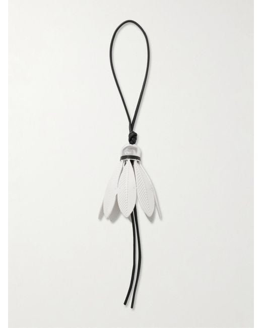 Loewe Badminton Fringed Leather And-Tone Keychain in Natural | Lyst