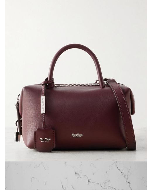 Max Mara Boston Leather Shoulder Bag in Purple | Lyst
