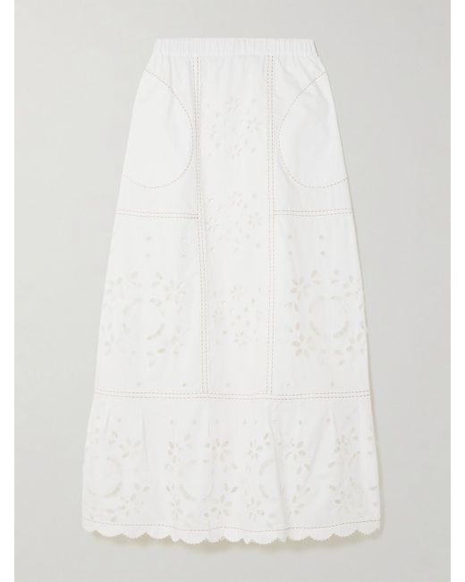 Vita Kin Olympia Tiered Scalloped Broderie Anglaise Cotton-Poplin Maxi ...