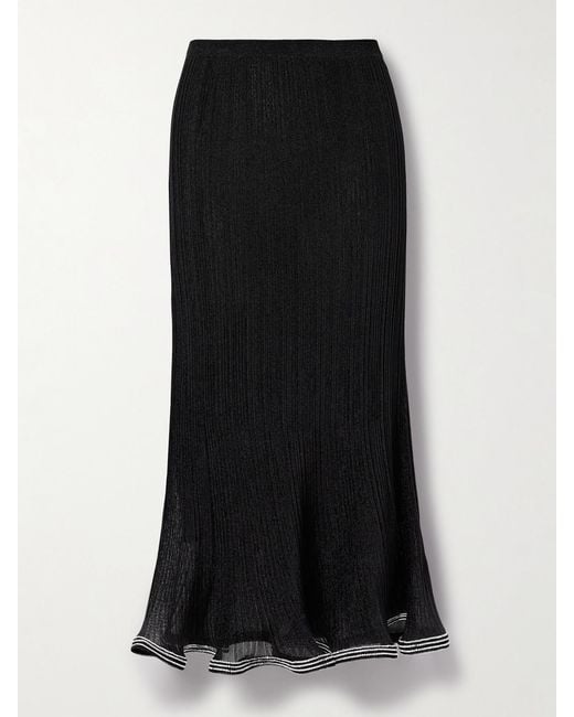Jonathan Simkhai Brighton Crystal-Embellished Metallic Ribbed-Knit Maxi ...