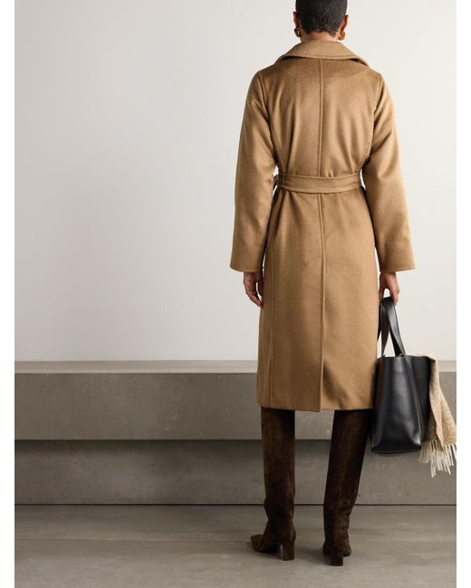 Max Mara Manuela Icon Belted Hair Coat in Natural | Lyst UK