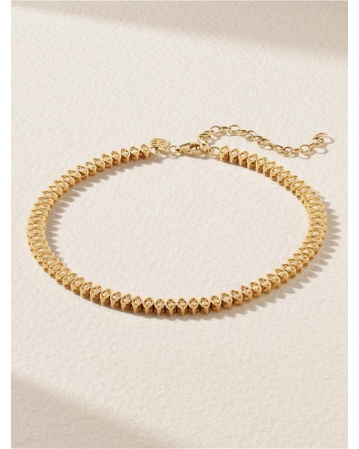 Sydney Evan Marquise Eye 14-Karat Diamond Anklet in Natural | Lyst UK