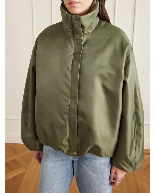 Anine Bing Cyrus Shell Bomber Jacket in Green | Lyst UK