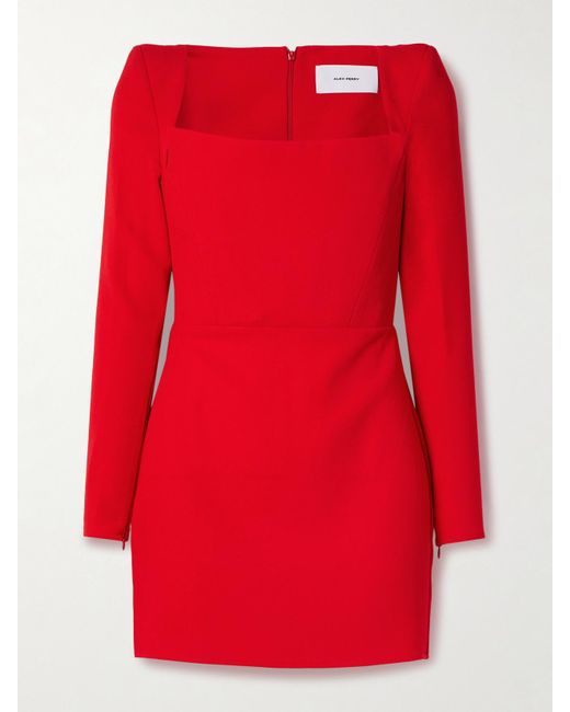 Alex Perry Crepe Mini Dress in Red | Lyst