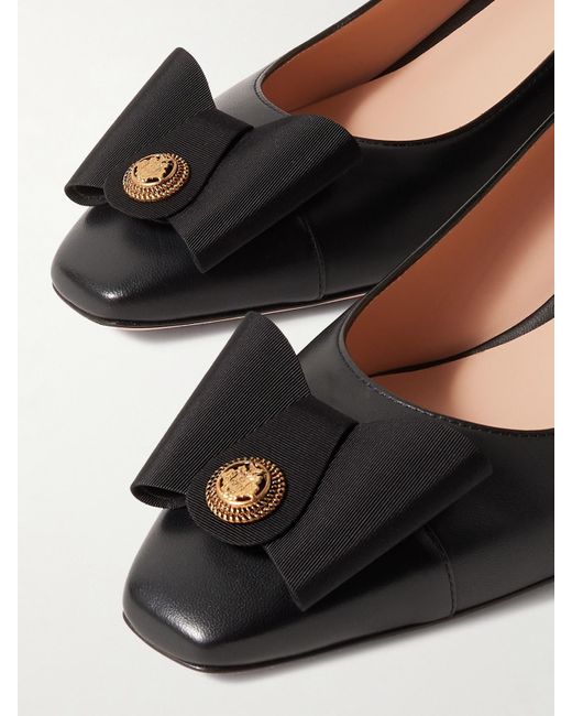 Bally Bemily Grosgrain-Trimmed Leather Pumps in Black | Lyst