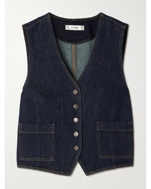 FRAME Denim Vest in Blue | Lyst UK