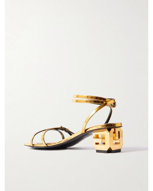 Givenchy G Cube Metallic Leather Sandals | Lyst