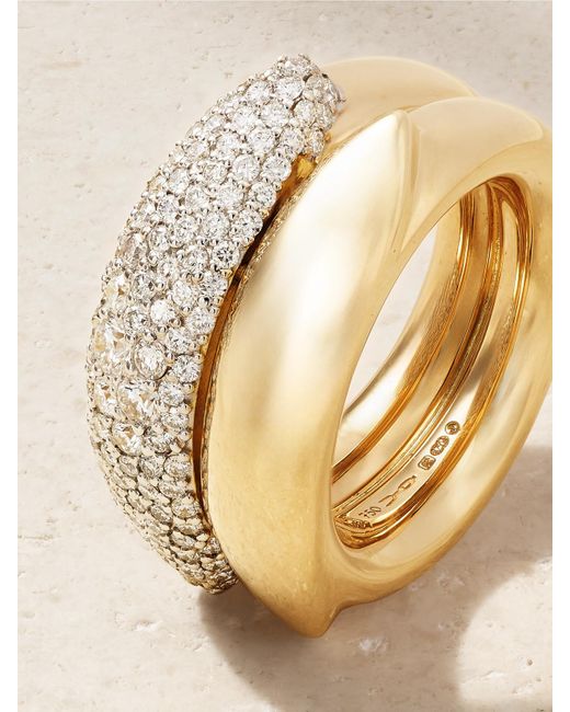 UNIFORM OBJECT Shard 18-Karat Diamond Ring in Natural | Lyst