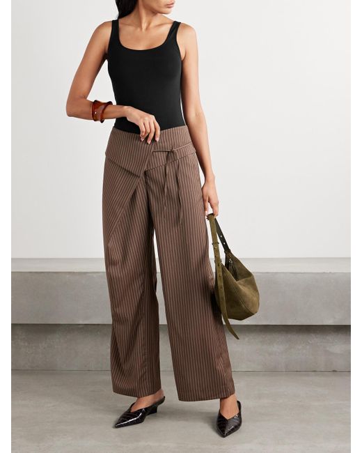 The Park Lisa Stretch-Tencel Lyocell Jersey Thong Bodysuit in Black | Lyst