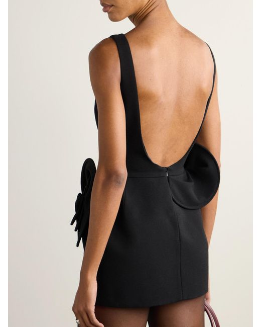 Magda Butrym Open-Back Crepe Mini Dress in Black | Lyst