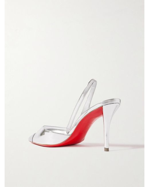 Christian Louboutin Posticha 80 Metallic Leather And Pvc Slingback ...