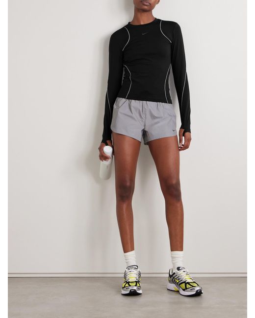 Nike Reflective Piped Dri-Fit Top in Black | Lyst