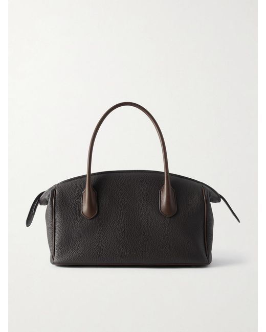 The Row Ewa Textured-Leather Shoulder Bag in Black | Lyst