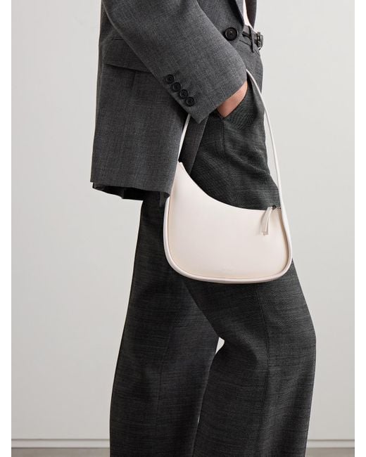 The Row Half Moon Leather Shoulder Bag in Natural | Lyst