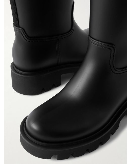 Moncler Kickstream Pvc And Shell Knee Boots in Black | Lyst