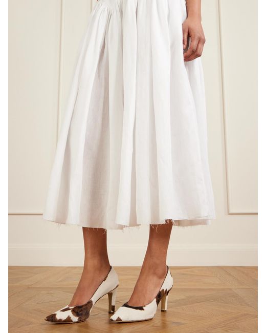 Gabriela Hearst Edwina Cow-Print Calf Hair Pumps in Natural | Lyst UK