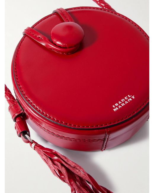 Isabel Marant Houna Tasseled Leather Shoulder Bag in Red | Lyst
