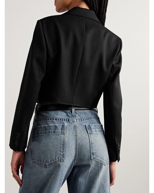 Nili Lotan Belino Cropped Wool-Twill Blazer in Black | Lyst UK