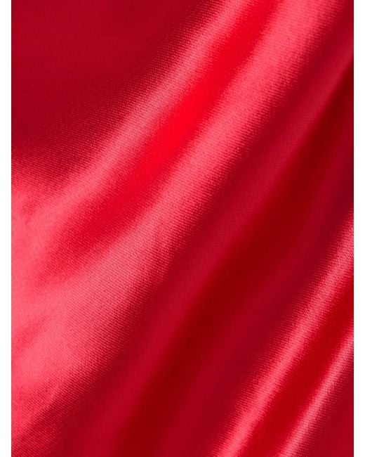 Balmain Draped Satin Mini Dress in Red | Lyst UK