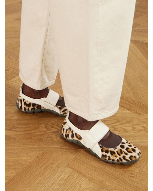 Wales Bonner Jewel Leather-Trimmed Leopard-Print Calf Hair Mary Jane ...