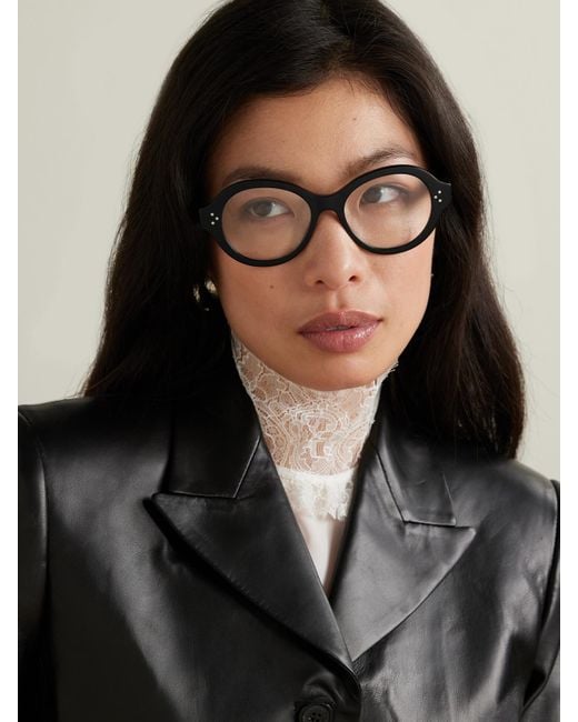 Celine Round-Frame Acetate Optical Glasses in Black | Lyst
