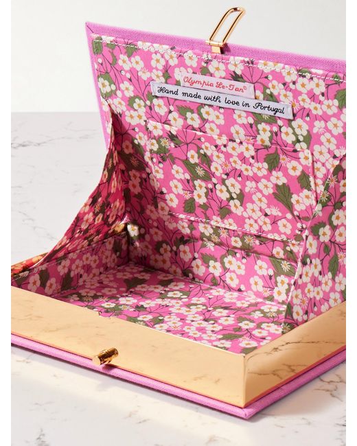 Olympia Le Tan Mean Girls Burn Book Embroidered Appliquéd Canvas Clutch