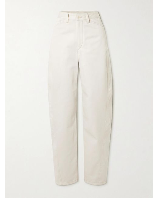 Lemaire Twisted High-Rise Barrel-Leg Jeans in White | Lyst
