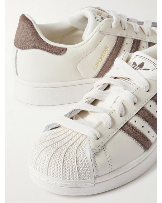 adidas Originals Superstar Ii Calf Hair-Trimmed Leather Sneakers in ...