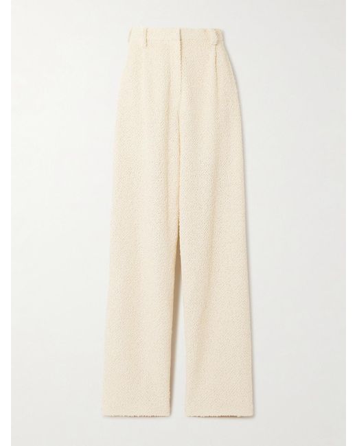 Magda Butrym Bouclé Wide-Leg Pants in Natural | Lyst