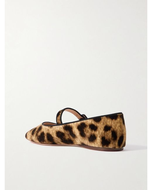 Loeffler Randall Ginger Leopard-Print Velvet Mary Jane Ballet Flats in ...