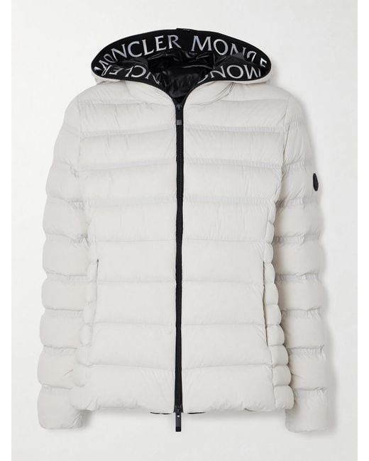 Moncler Appliquéd Webbing-trimmed Quilted Shell Down Jacket in White | Lyst