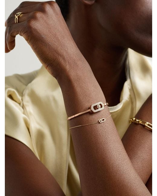 Messika So Move 18-Karat Rose Diamond Bracelet in Natural | Lyst UK