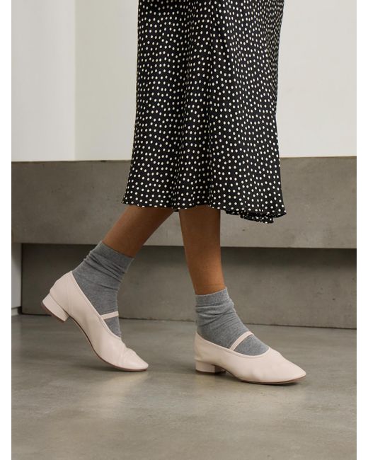 Aeyde Pippa Leather Mary Jane Pumps in Natural | Lyst