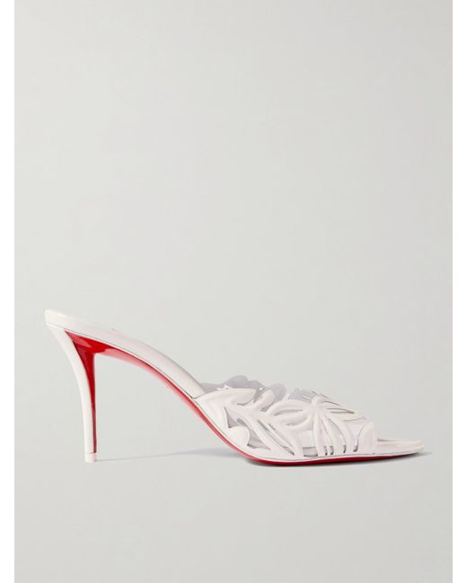 Christian Louboutin Apostropha Petunia 80 Patent-Leather And Pvc Mules ...