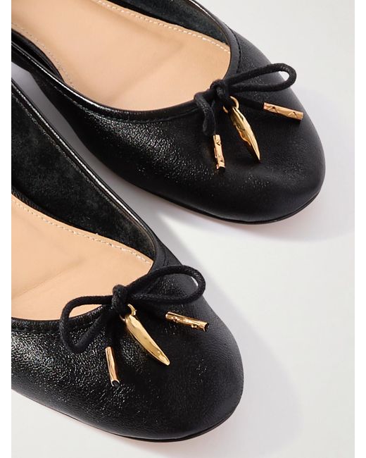 Chloé Iris Embellished Leather Ballet Flats in White | Lyst