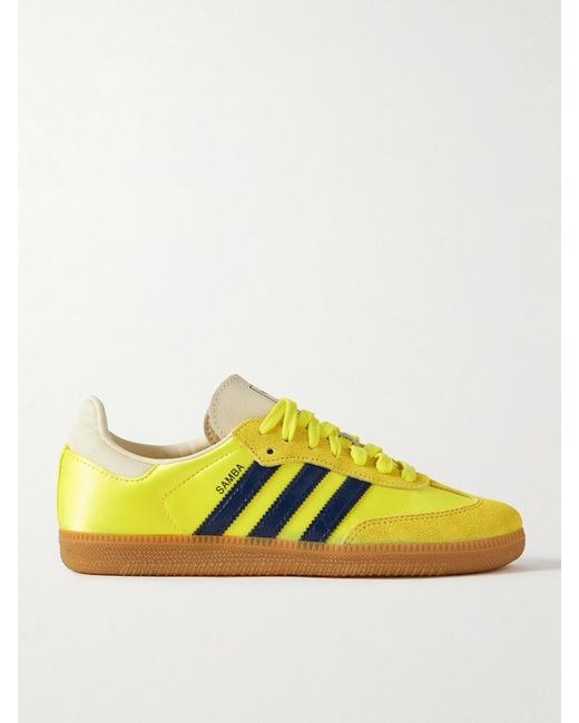 adidas Originals Samba Og Suede And Leather-Trimmed Satin Sneakers in ...