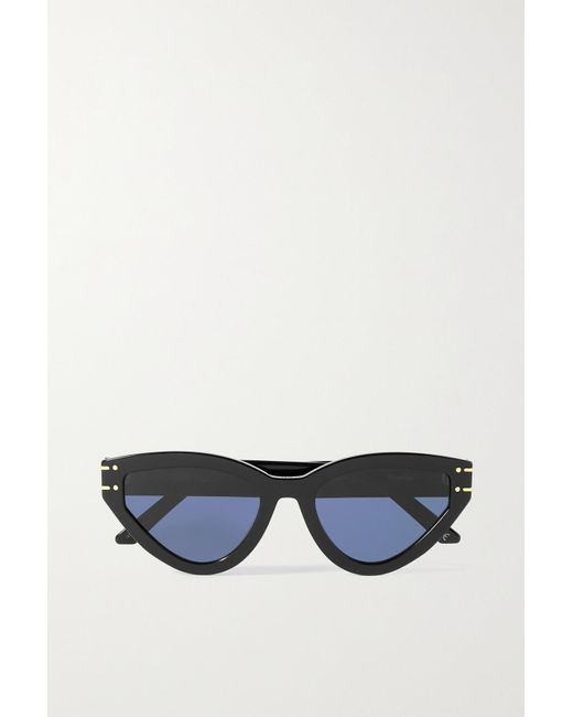 Dior Diorsignature B2u Cat Eye Acetate And Silver Tone Sunglasses In Blue Lyst Uk