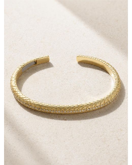 Jenna Blake Snake 18-Karat Diamond Cuff in Natural | Lyst