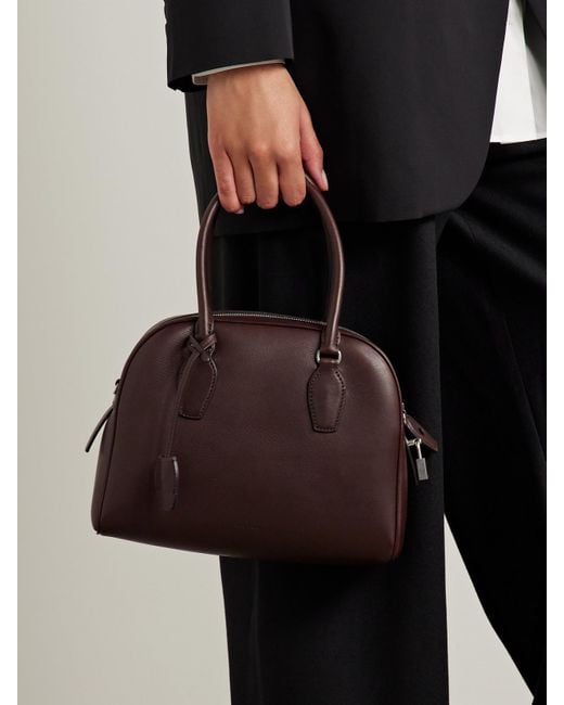 The Row India Leather Tote in Brown | Lyst