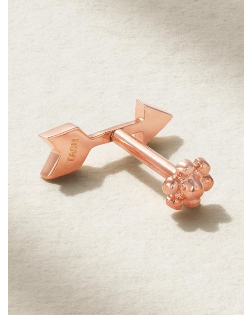 Maria Tash Arrow 10Mm 18-Karat Rose Diamond Earring in Natural | Lyst