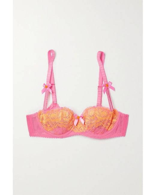 Agent Provocateur Yara Bow Embellished Stretch Tulle And Leavers Lace