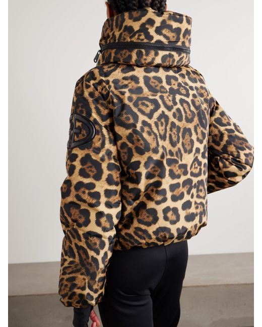 Goldbergh Pantera Leopard-Print Hooded Padded Recycled Down Ski Jacket ...
