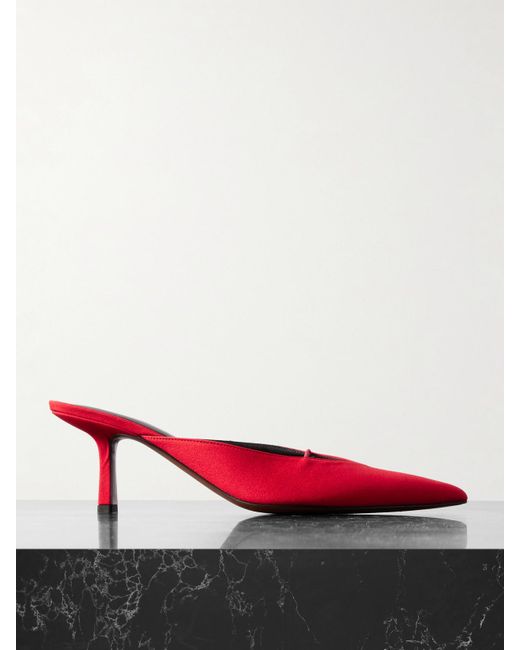 Neous Matar Satin Mules in Red | Lyst