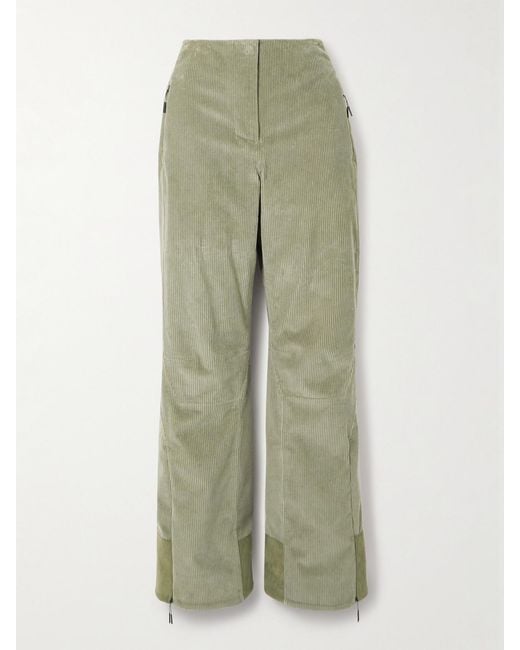 Sease Akuna Padded Corduroy Straight-Leg Ski Pants in Green | Lyst UK