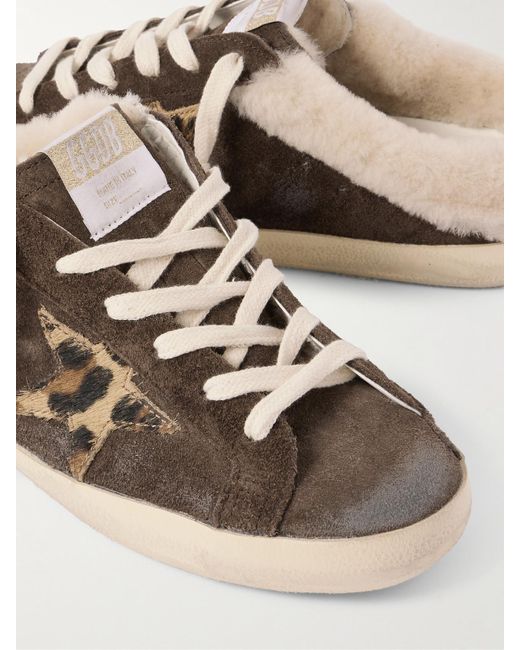 Golden Goose Super-Star Sabot Shearling-Lined Calf Hair-Trimmed ...