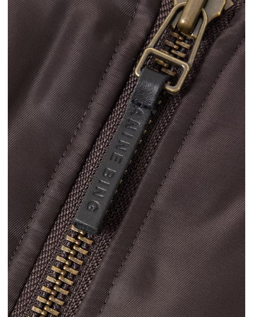 Anine Bing Leon Shell Bomber Jacket in Brown | Lyst UK